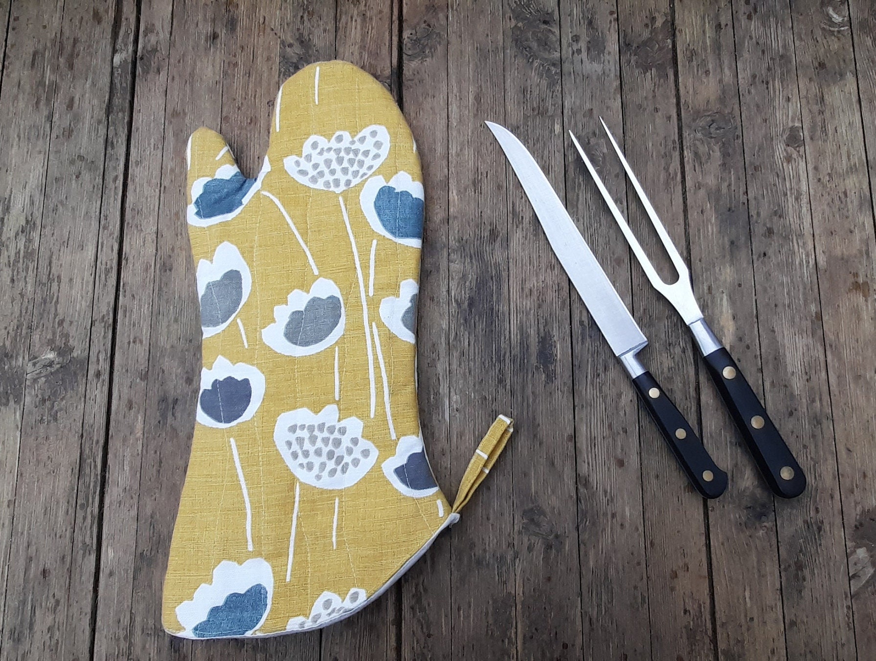 Aga Range Oven Gauntlet Clara Fabric, Saffron Colour - Etsy UK