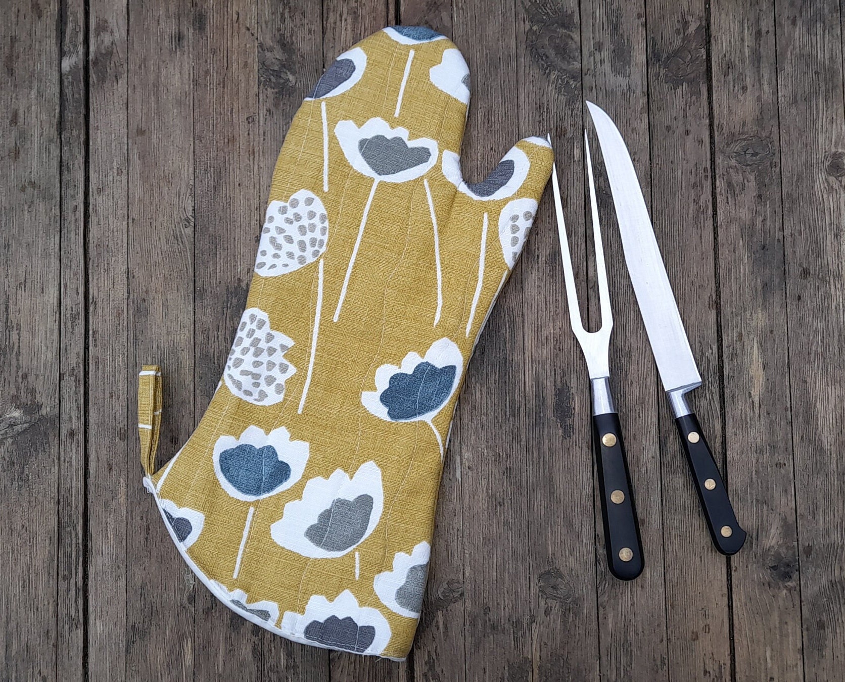 Aga Range Oven Gauntlet Clara Fabric, Saffron Colour - Etsy UK