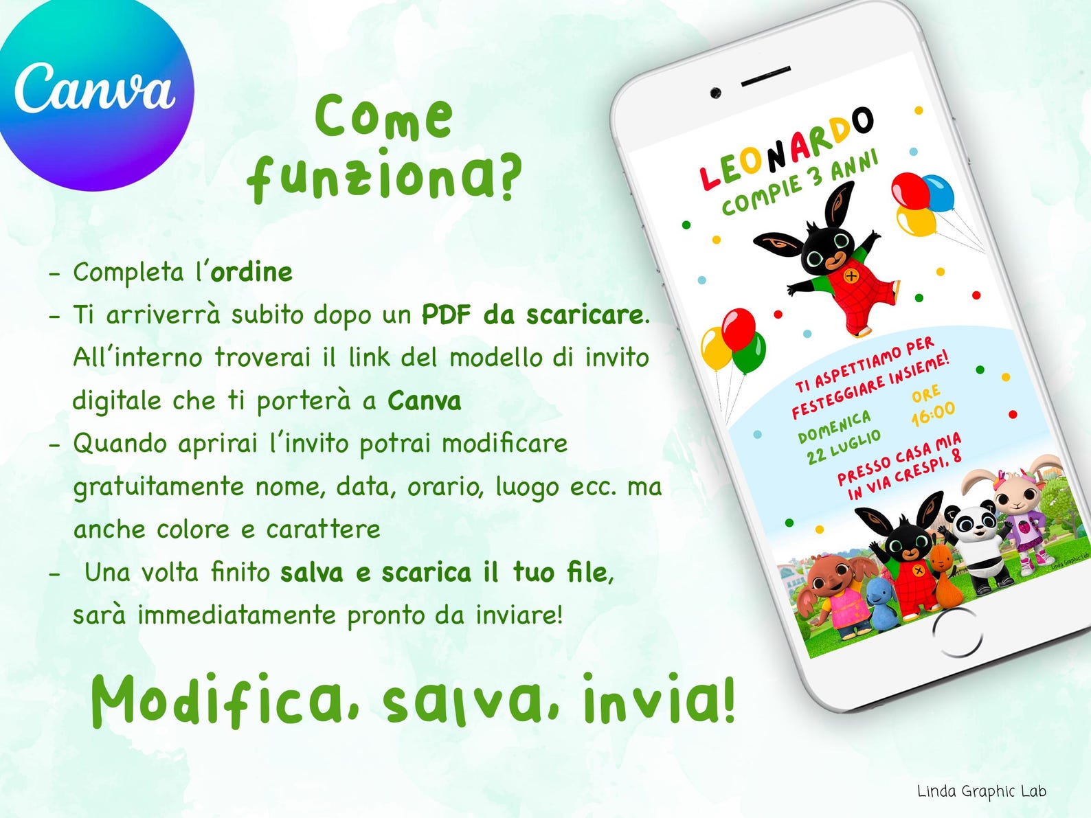 BING Birthday Invitation, CANVA Birthday Invitation for Boys and Girls ...