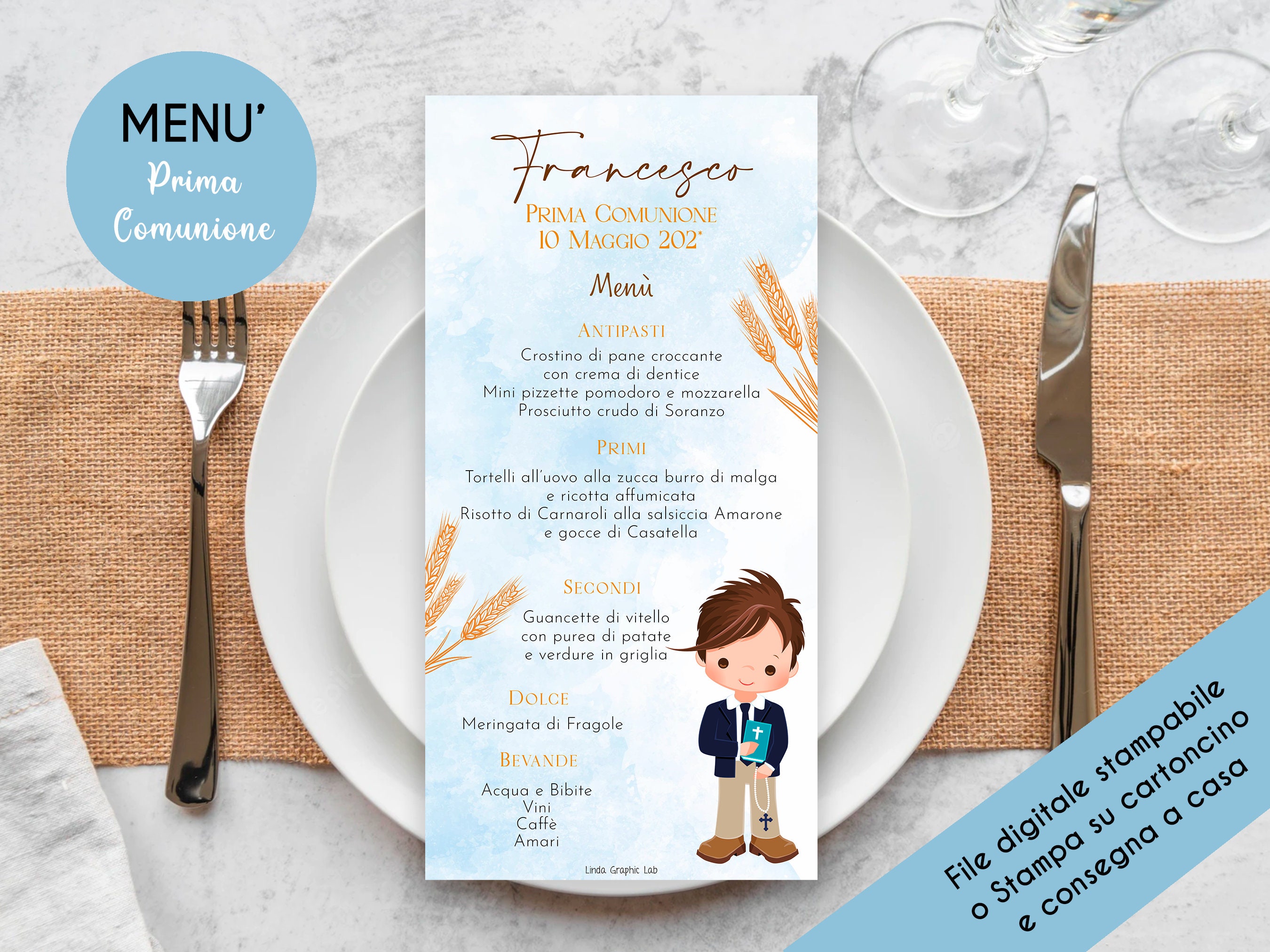 Menù Prima Comunione, Menù Comunione Bimbo, Prima Comunione Bimbo ...