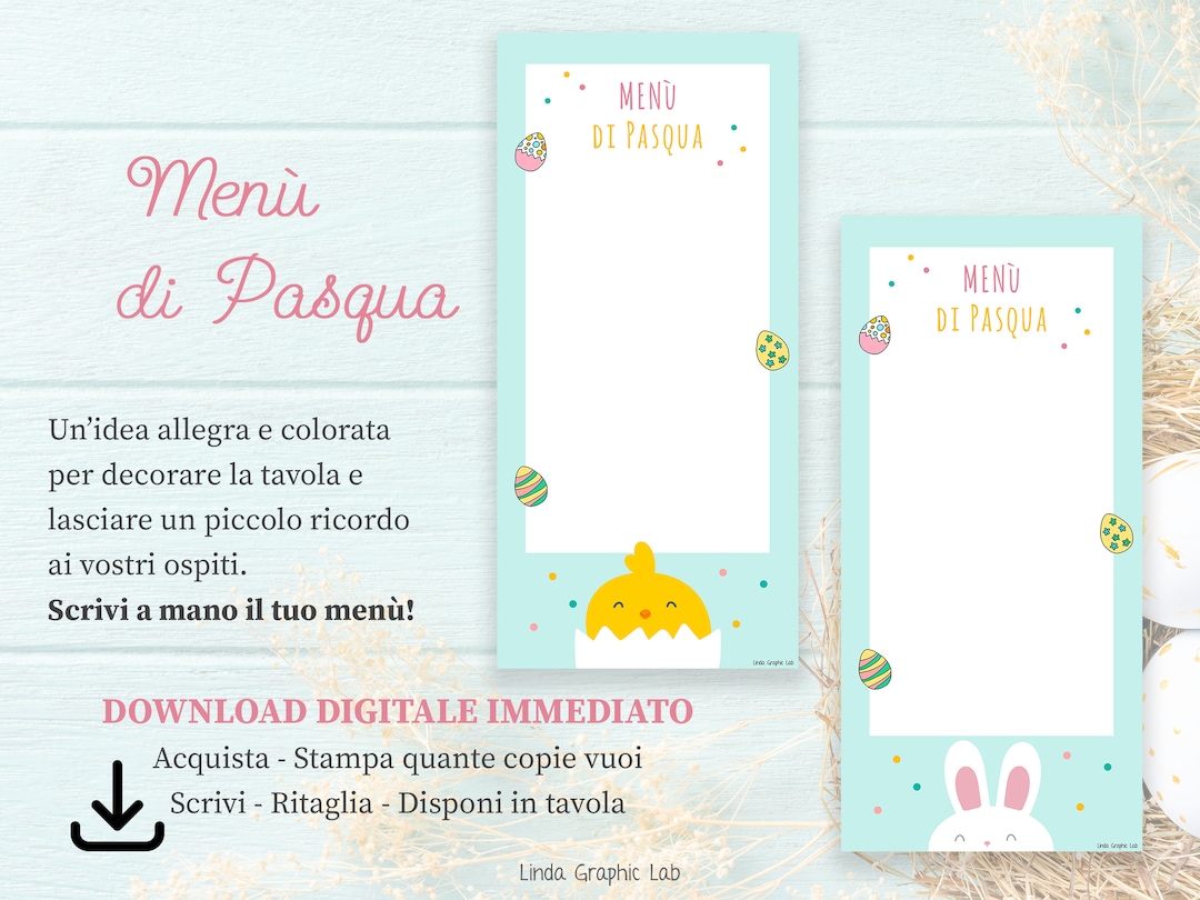 Easter MENU Printable Menu Personalized Placeholder Easter Menu Digital ...
