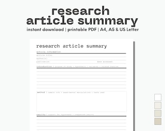 Chapter Summary Big Picture Tool Printable PDF Minimalist Digital ...