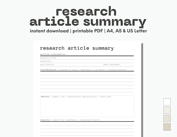 Article Summary Template