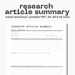 Article Summary Summary Tool Printable PDF Minimalist Digital Planner ...