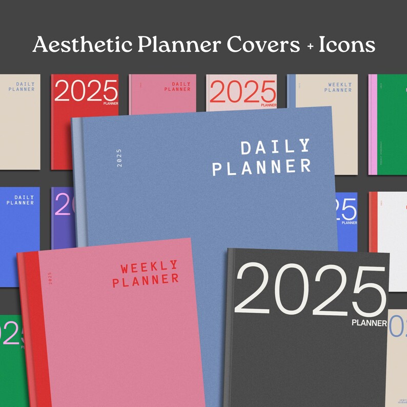2025 Aesthetic Digital Planner Covers + Cover Icons for Digital ...