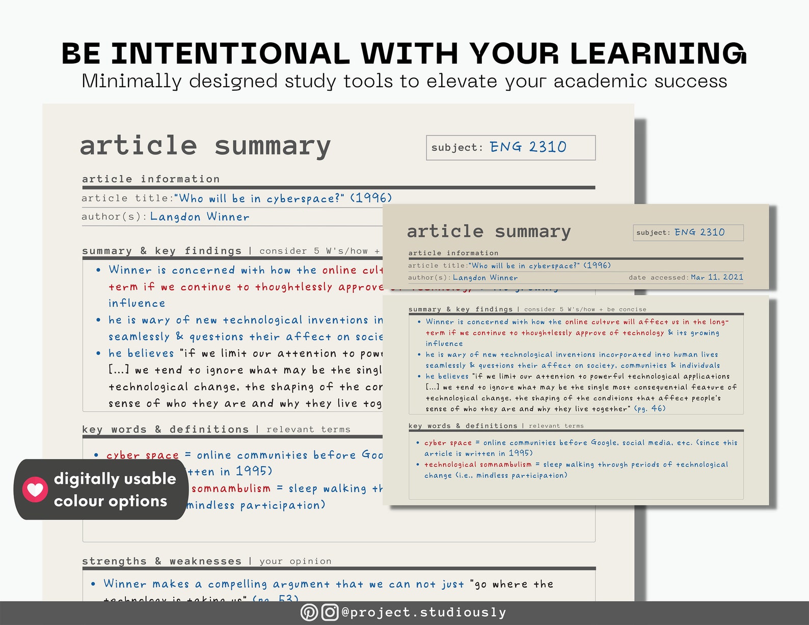 Article Summary | Summary Tool | Printable PDF | Minimalist Digital ...