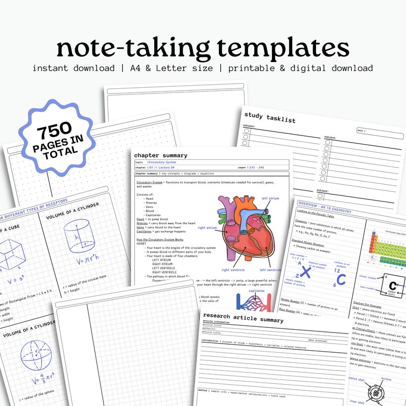Digital Study Note Grid - Etsy