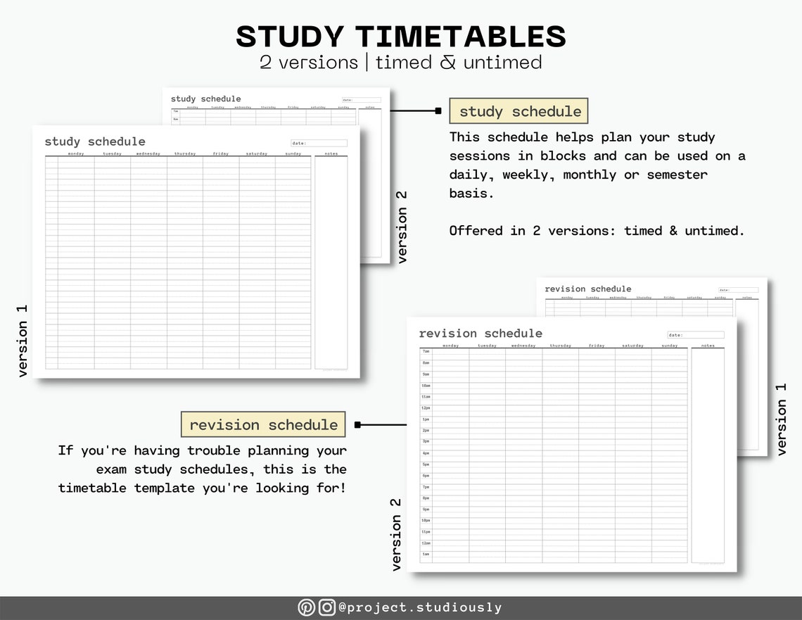 Student Planner Pack Academic Printable Pdfs Minimalist - Etsy