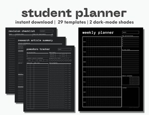 Student Planner Pack Academic Printable Pdfs Minimalist Digital Planner ...