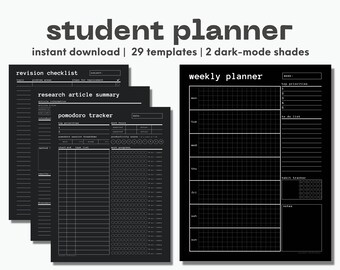 Student Planner Pack Academic Printable Pdfs Minimalist - Etsy