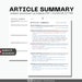 Article Summary | Summary Tool | Printable PDF | Minimalist Digital ...