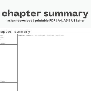 Article Summary Summary Tool Printable PDF Minimalist Digital Planner ...