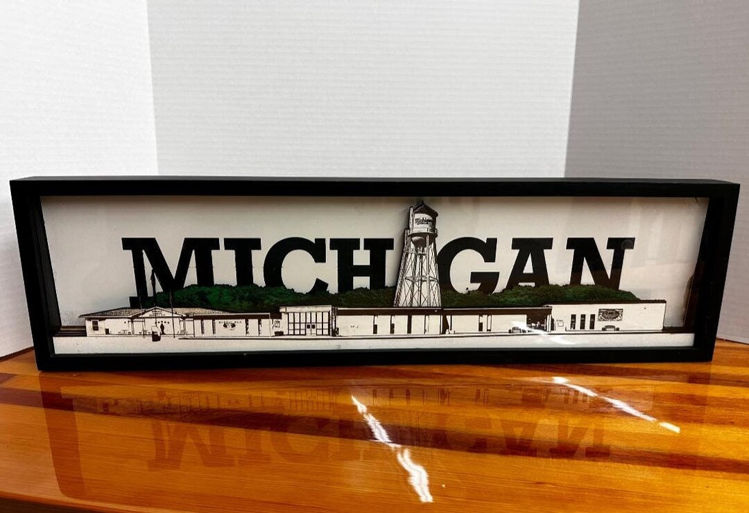 Michigan North Dakota Skyline Shadowbox - Etsy