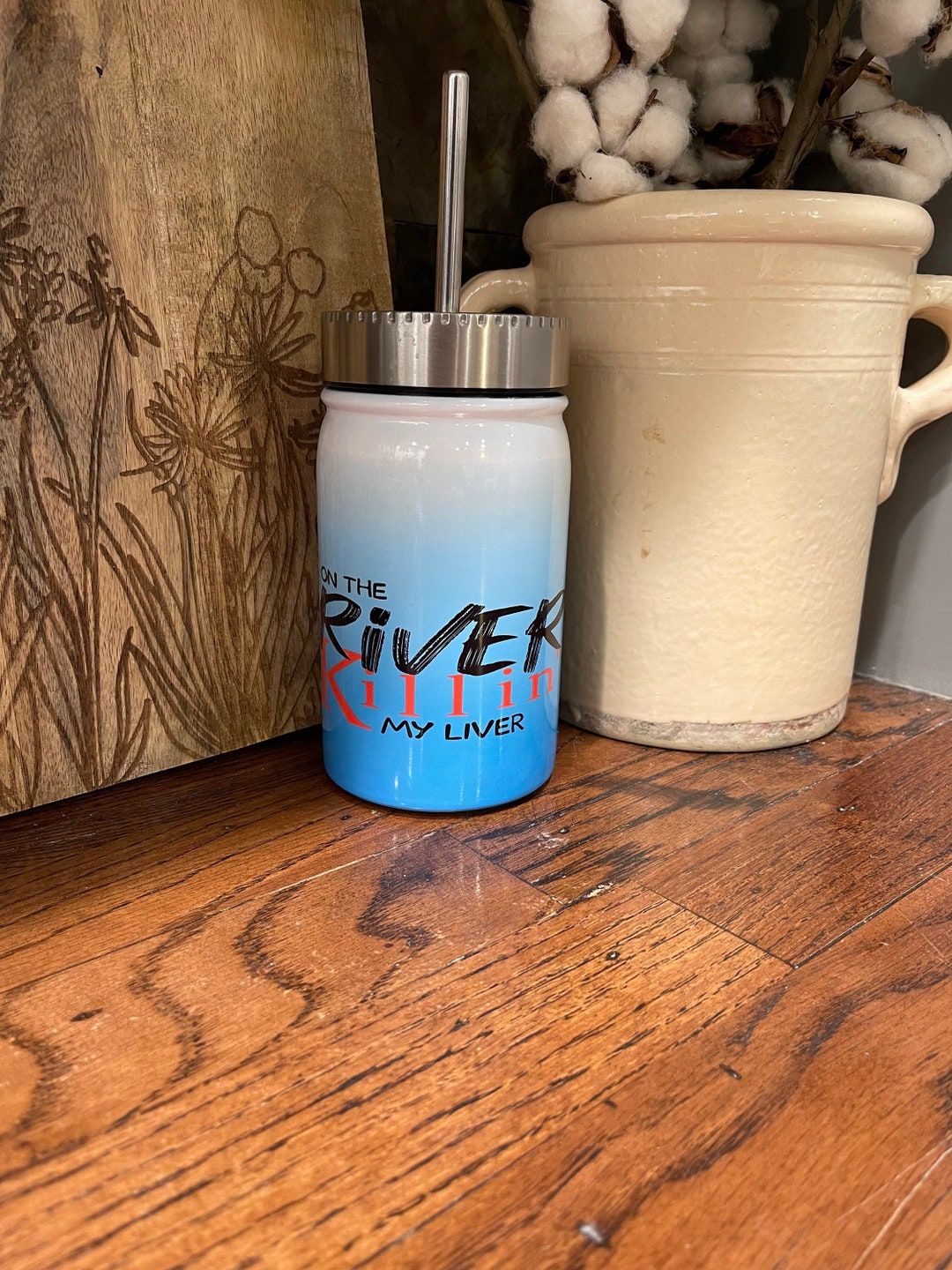 On the River Killin' My Liver 17oz Mason Jar Becher. Phil der Cup Up ...