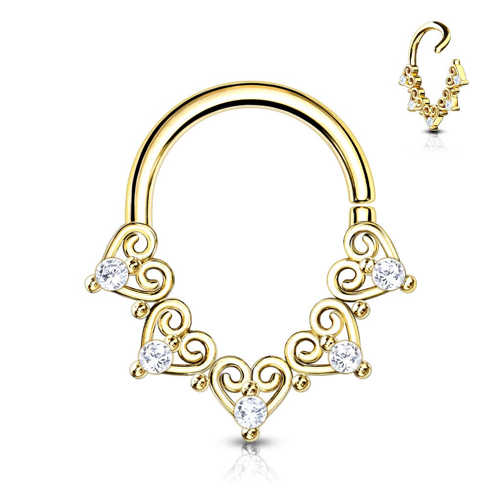 Heart Filigree Septum Hoop - Etsy