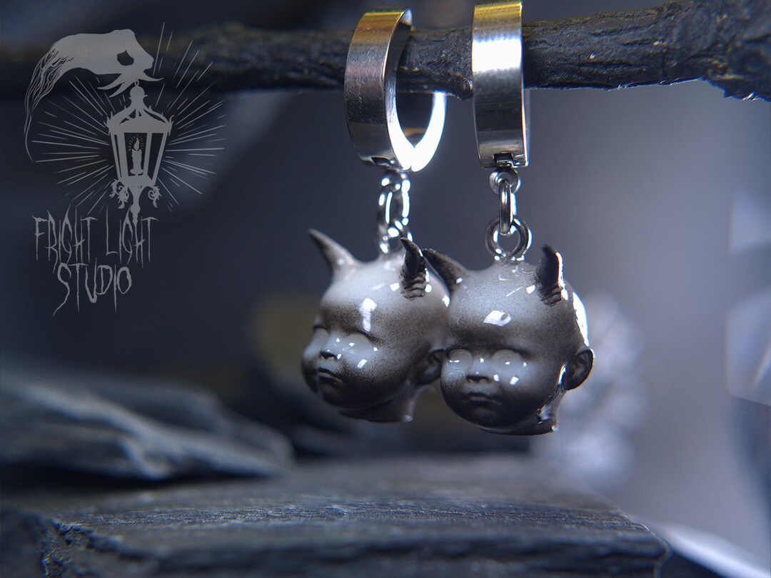 Baby Devil Earrings | Ghost | Resin | Gothic Punk Style ...