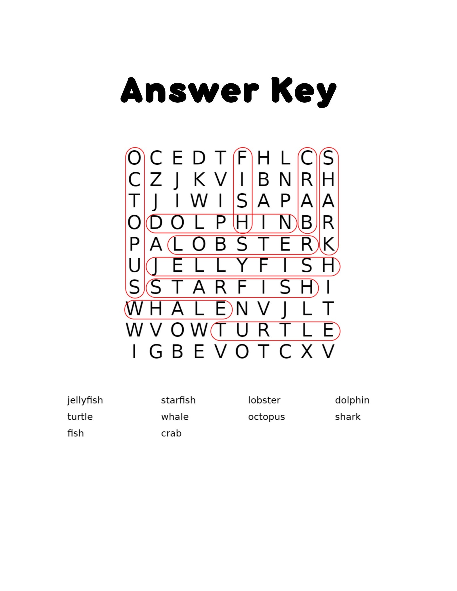 Under the Sea Word Search Worksheet Digital Download - Etsy Canada