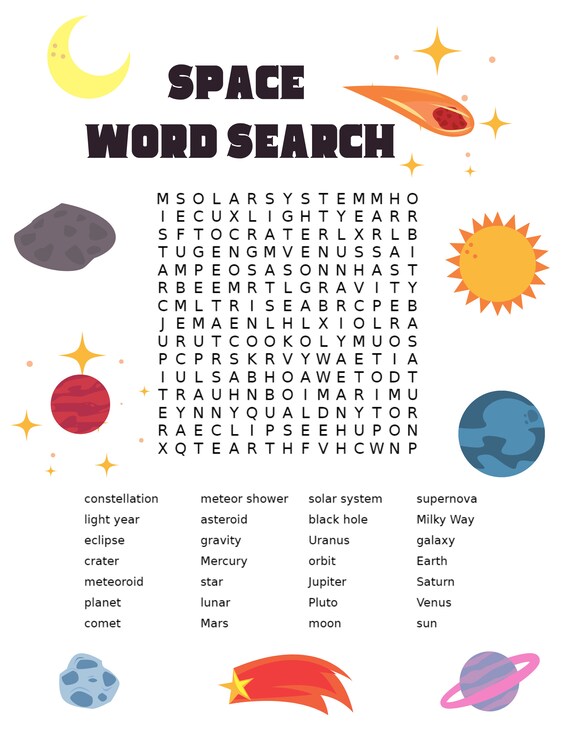 Solar System Science Word Search