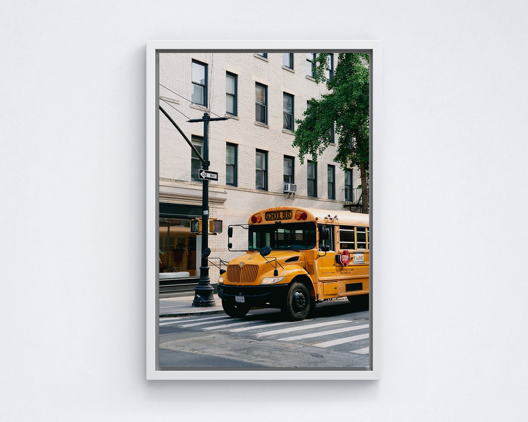 Printed Poster - NYC - School Bus - Etsy