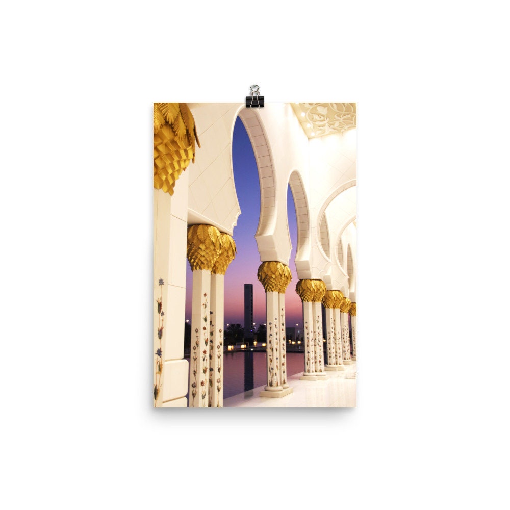 Printed Poster - Abu Dhabi - Sheikh Zayed Grand Mosque View - Etsy