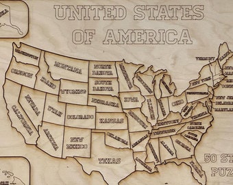 United States Puzzle - Etsy