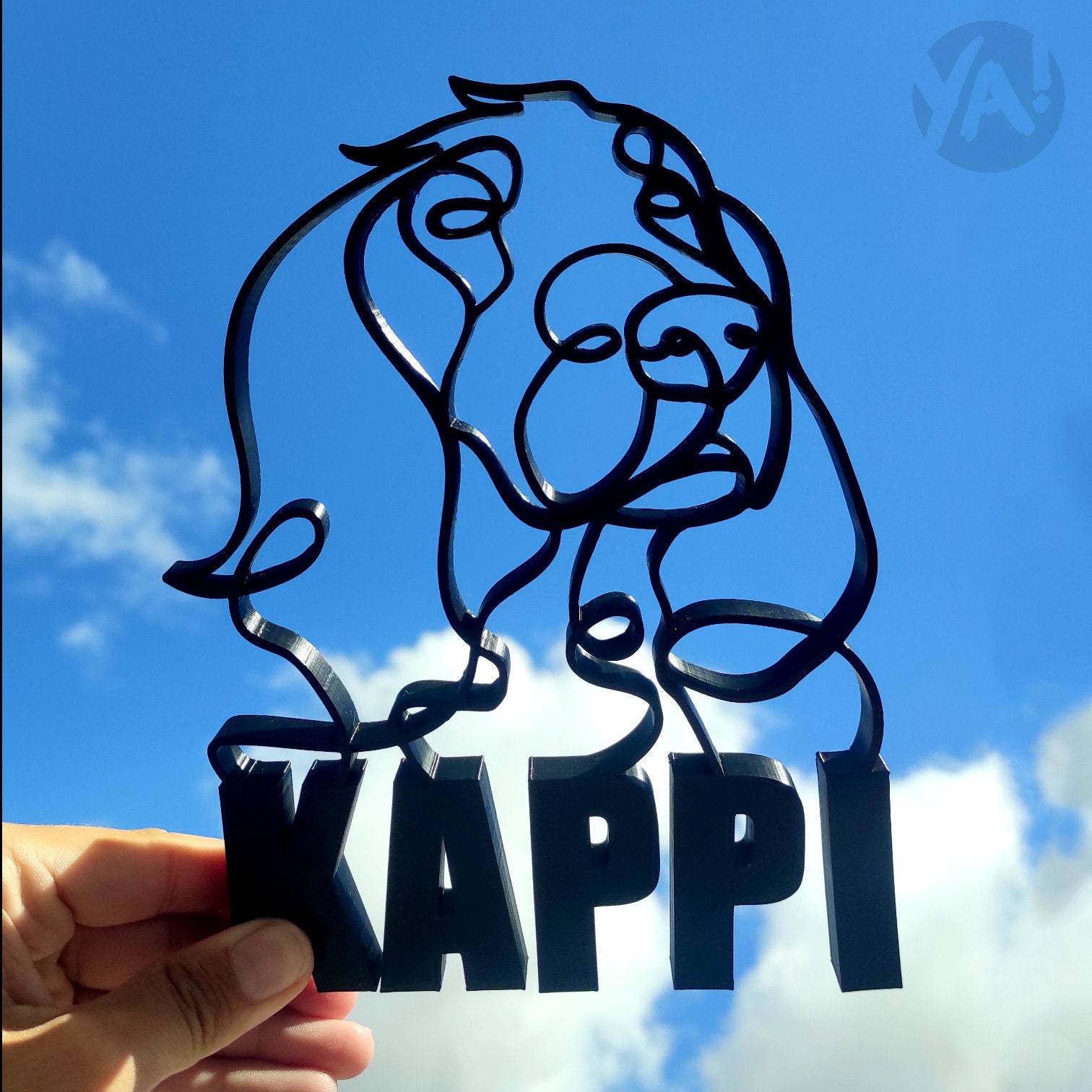 Personalized Pet Name Lineart Decor, Custom Pet Name, 3D Printed ...