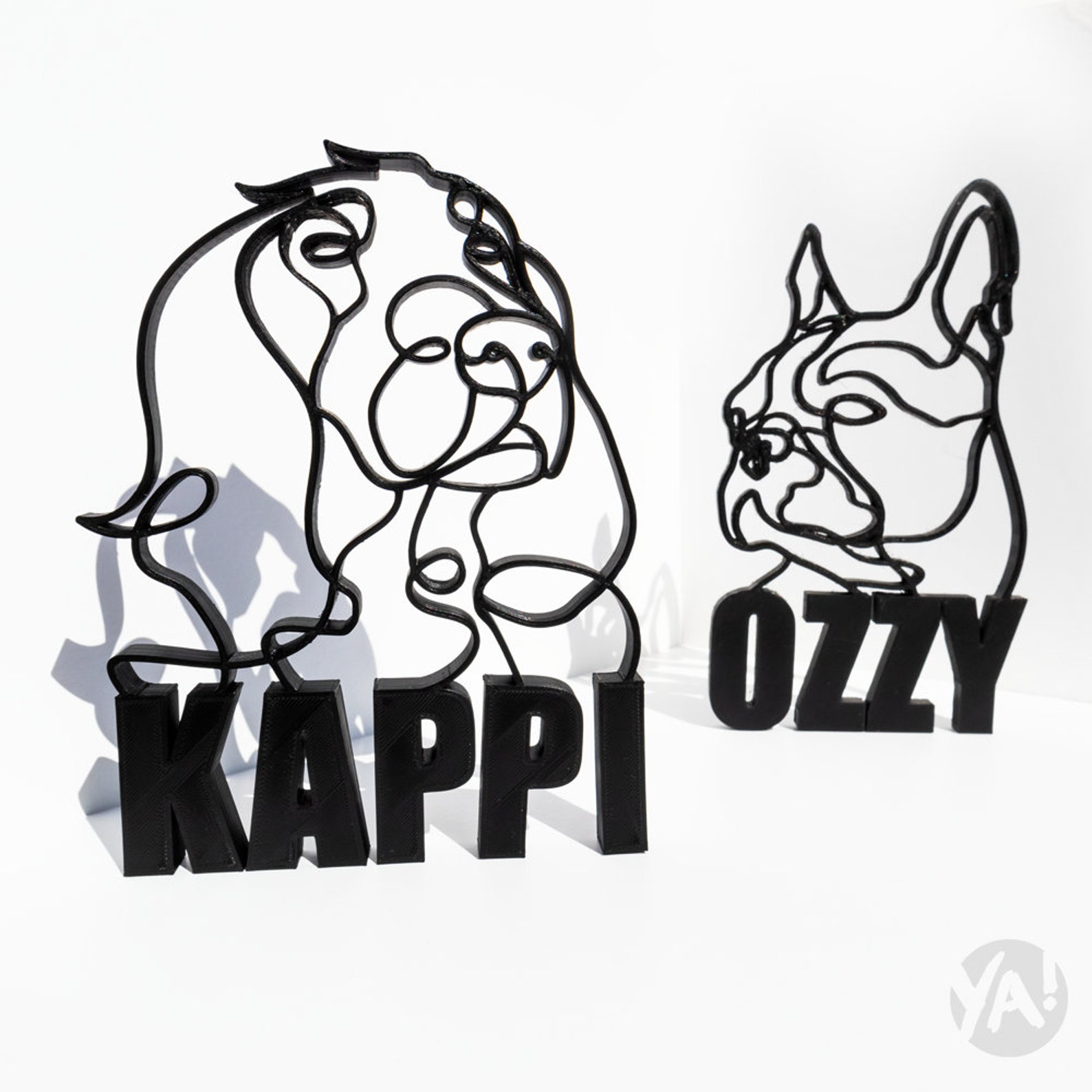Personalized Pet Name Lineart Decor, Custom Pet Name, 3D Printed ...