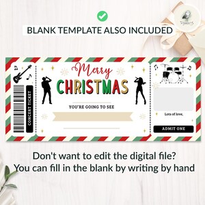 Christmas Concert Ticket, Christmas Gift, Surprise Gift Ticket ...
