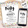 Confetti Party Invitation, It's Party Time, Colorful Invite, Simple ...