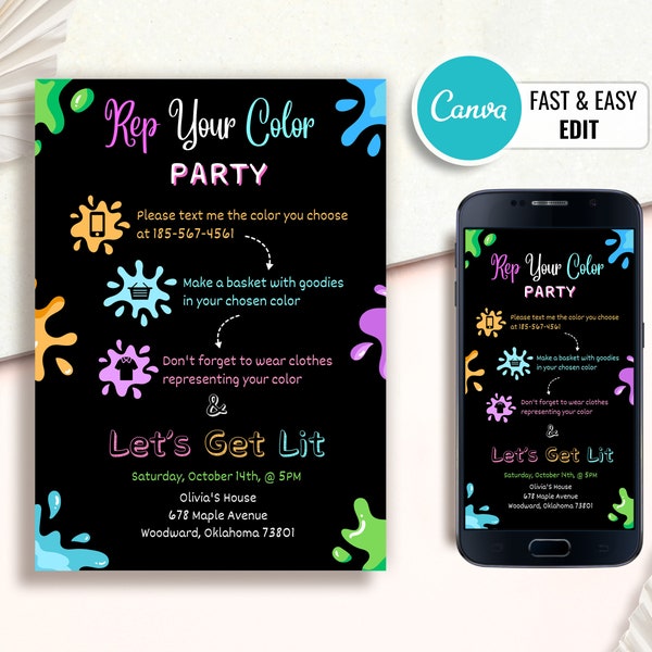 Rep Your Color Party - Etsy