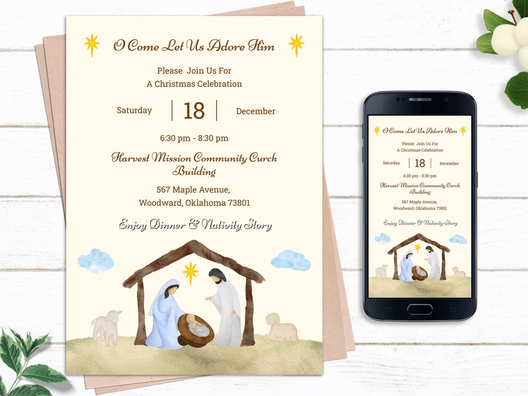 Nativity Christmas Invitation, Latter Day Saint Ward Christmas Party ...