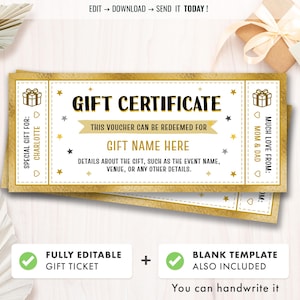 Surprise Gift, Certificate Template, Gift Voucher, Gift Ticket ...