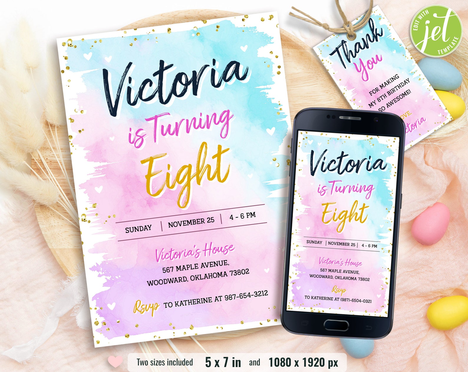 Colorful Birthday Invitation Template, Painting Birthday Invite, Party ...