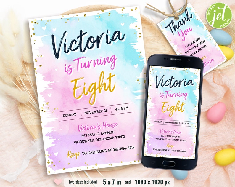 Colorful Birthday Invitation Template, Painting Birthday Invite, Party ...