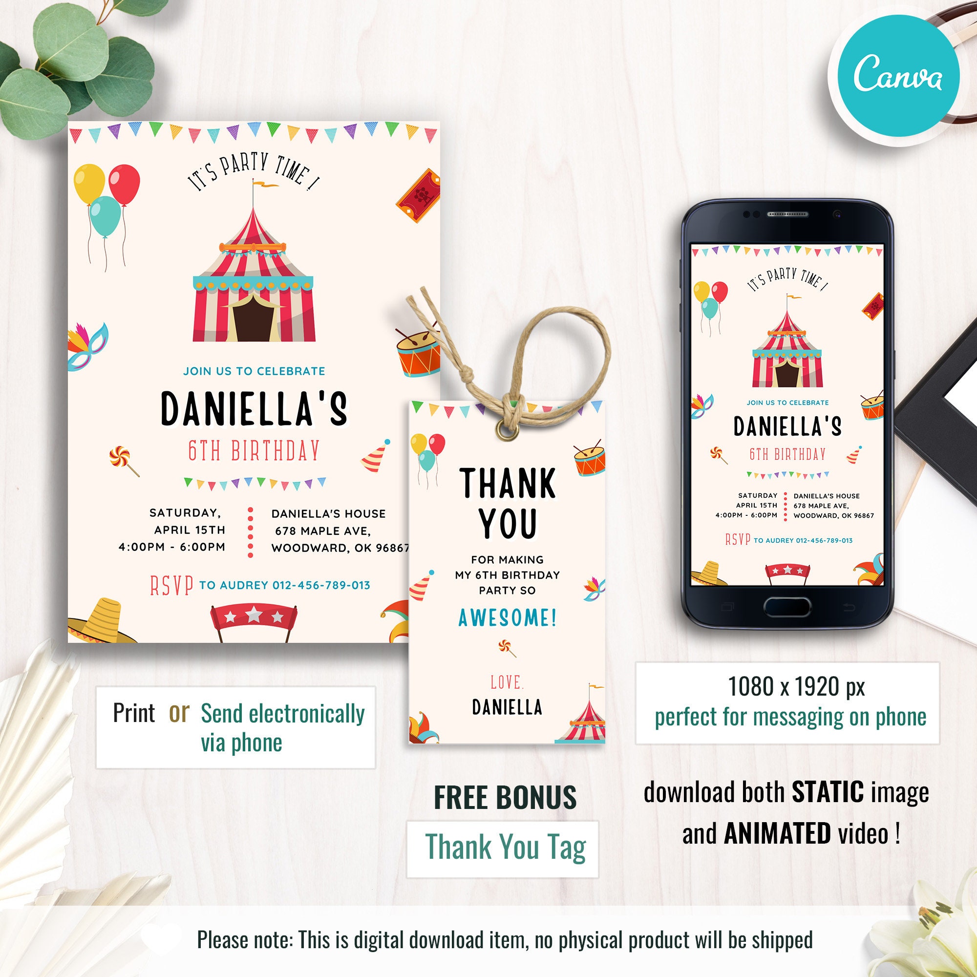 Festival Birthday Invitation Printable Festival Invite - Etsy