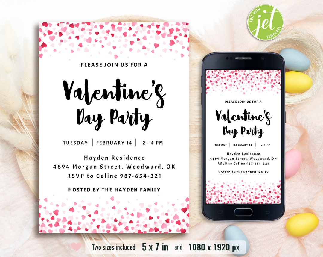 Valentine Party Invitation, Valentine's Day, Valentine Party Invite ...