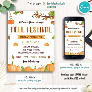 Editable Fall Festival Flyer Template, Fall Festival Invite, Printable ...