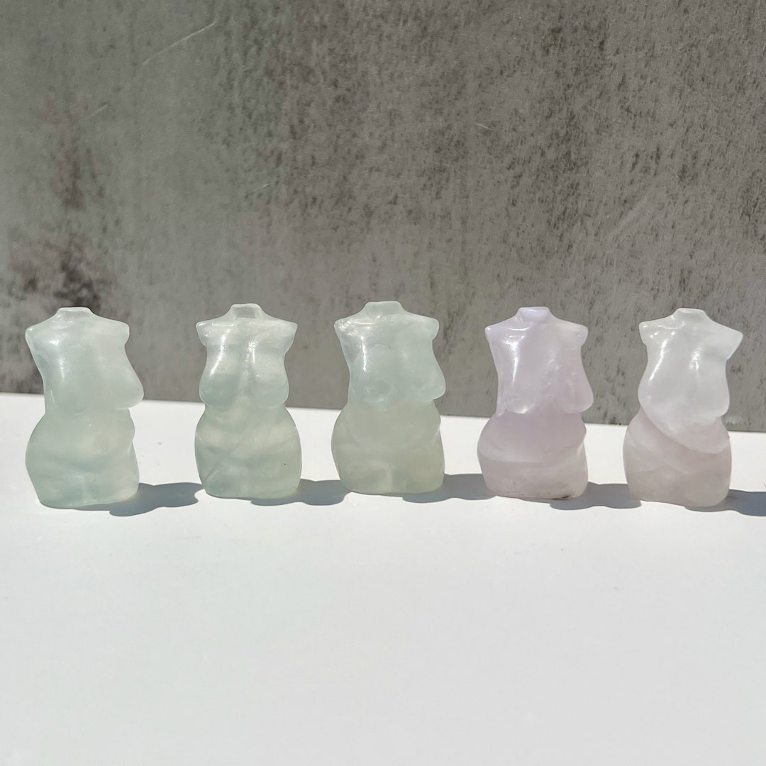 Yttrium Fluorite Curvy Goddess Carving With Light Green and Lavender ...