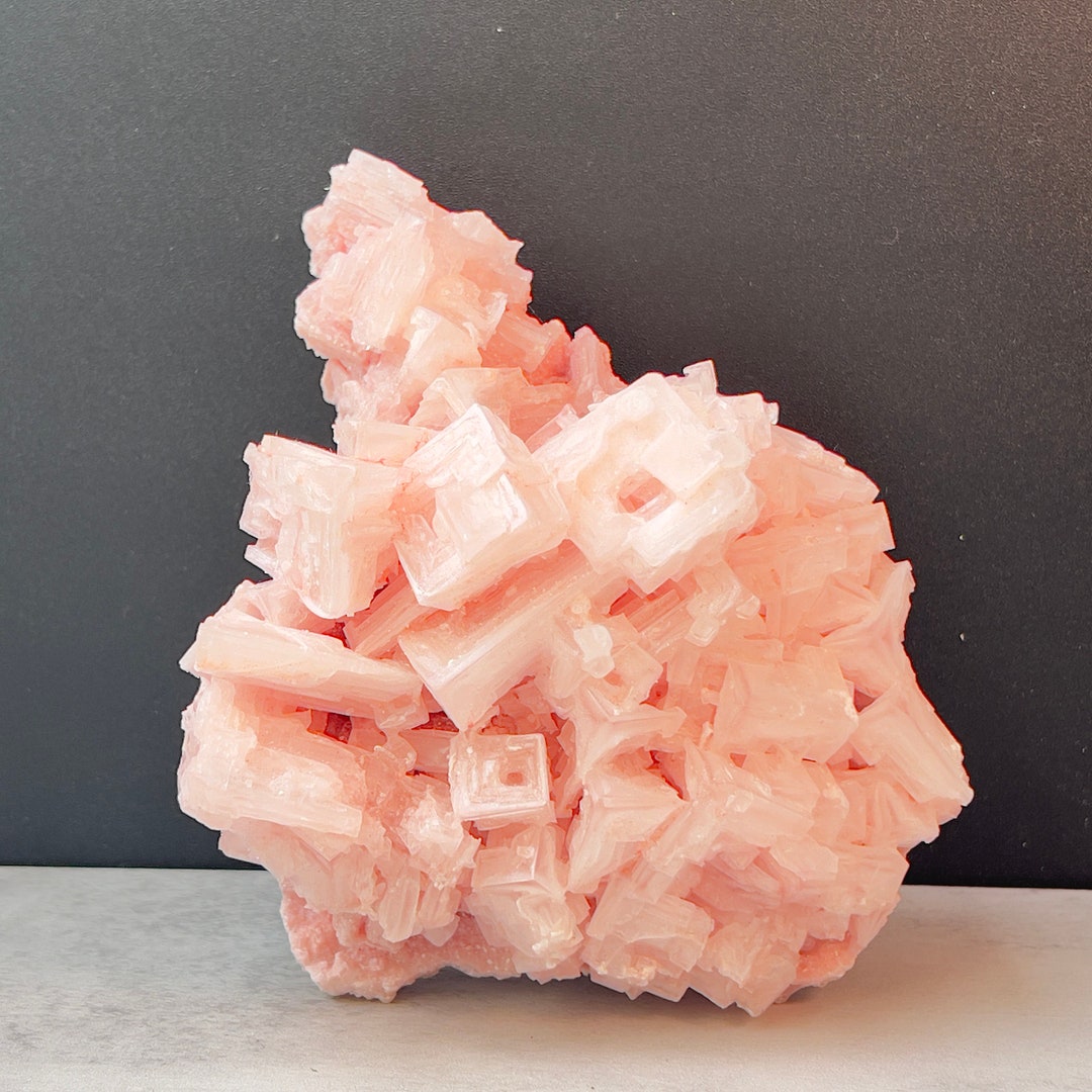 High Quality Pink Halite Specimen From Owens Lake | Pink Halite Cluster ...