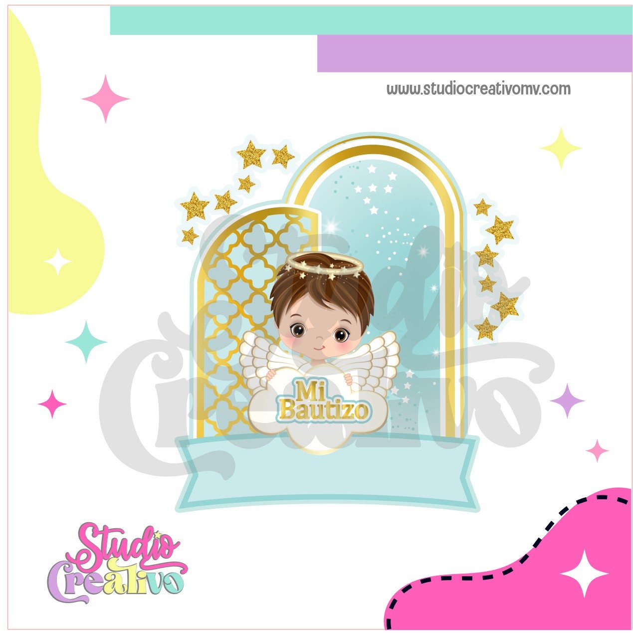 Angelitos De Bautizo Para Colorear