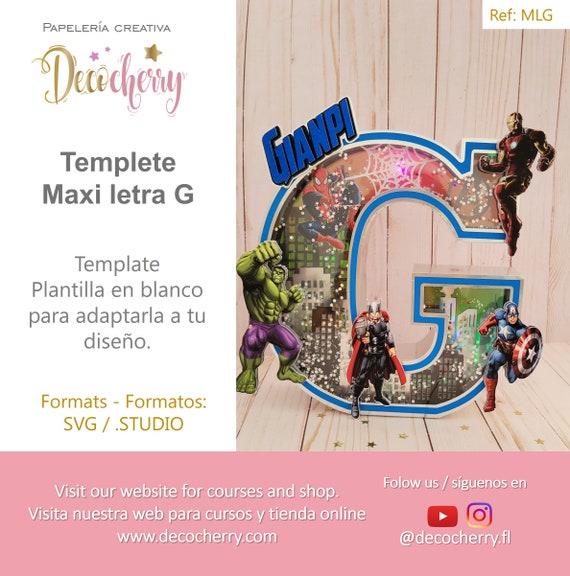Templete De Maxi Letra G With Shaker Templates for Cricut and - Etsy