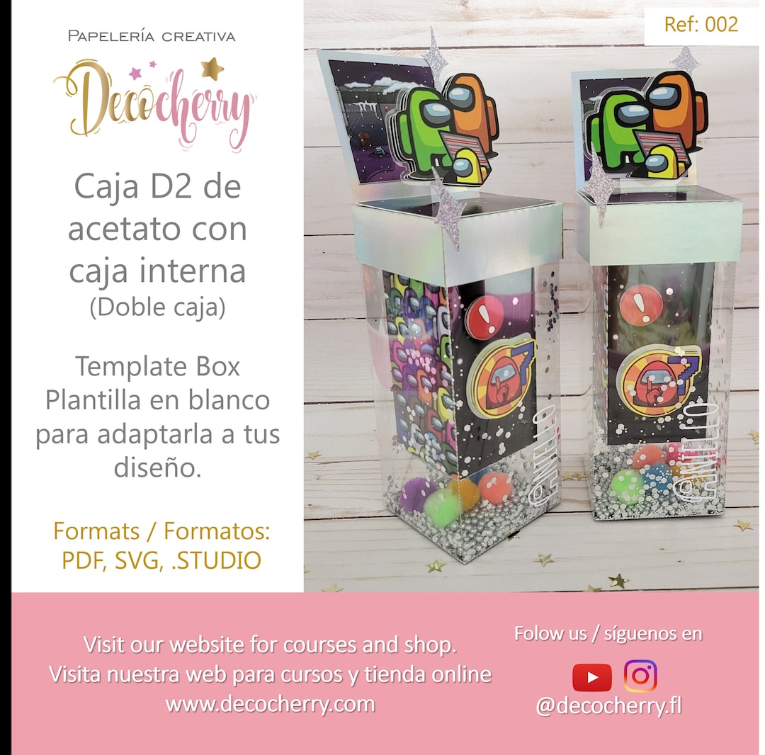 Tall Acetate Box With Inner Box Template for Cricut and - Etsy