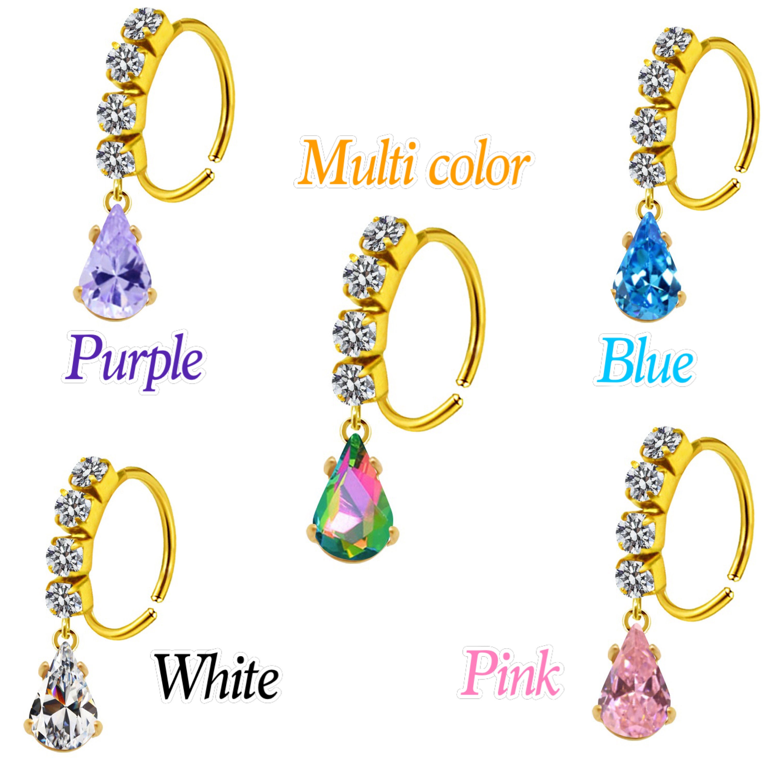TEARDROP NOSE RING | Nose Hoop | Dangle Nose Ring | Nose Piercing ...