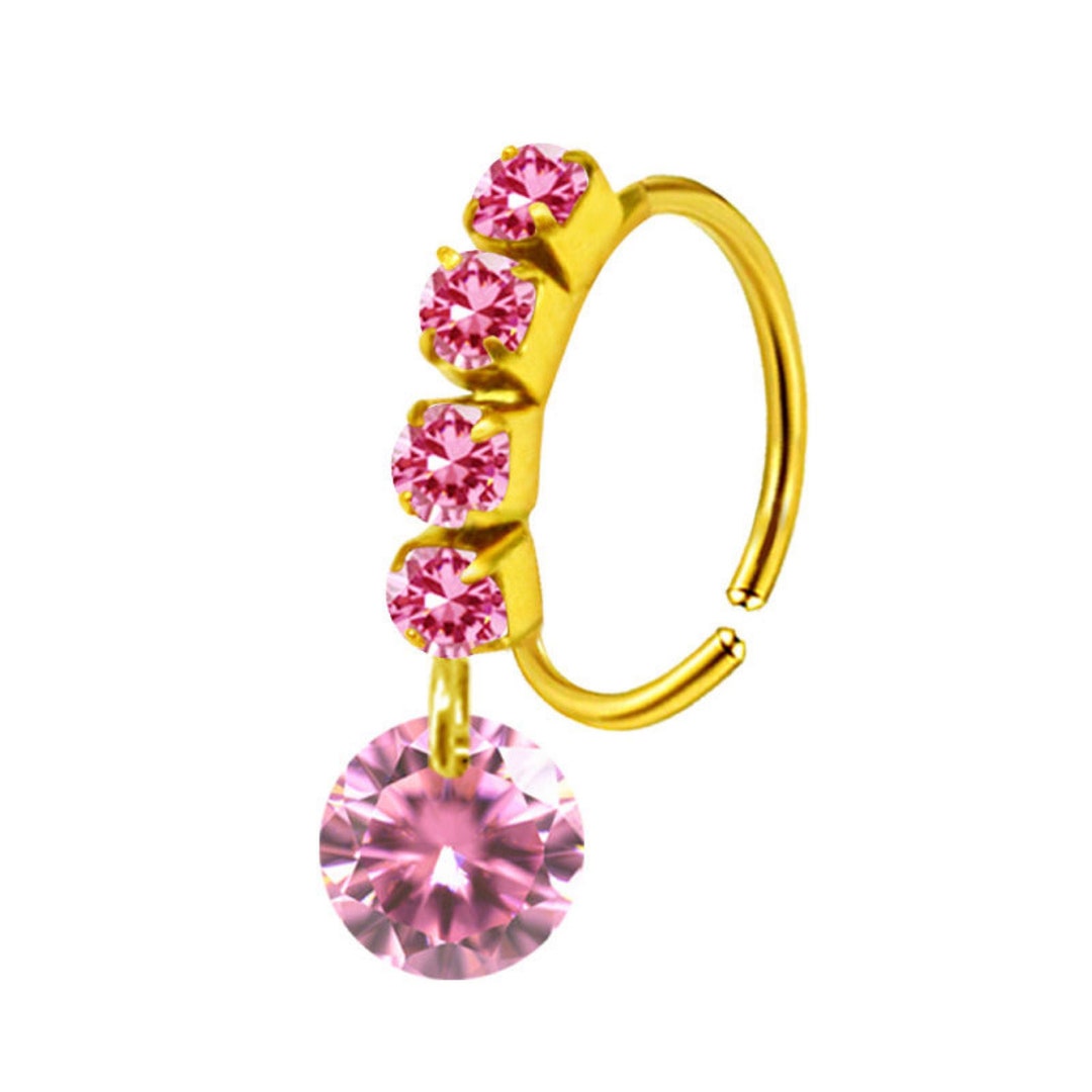 HOT PINK Nose Ring| Nose Piercing | Nose Jewelry | Nose Stud | Nose ...