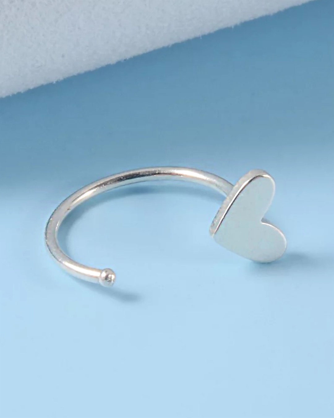 STERLING SILVER HEART Nose Ring | Nose Hoop | Dangle Nose Ring | Nose ...