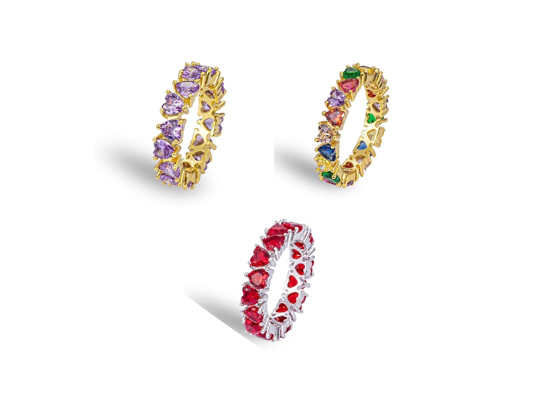 HEART ETERNITY RING | Heart Stone Ring | Statement Ring | Cubic ...