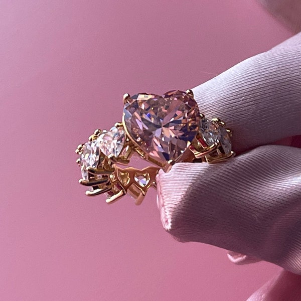 Pink Stone Ring - Etsy