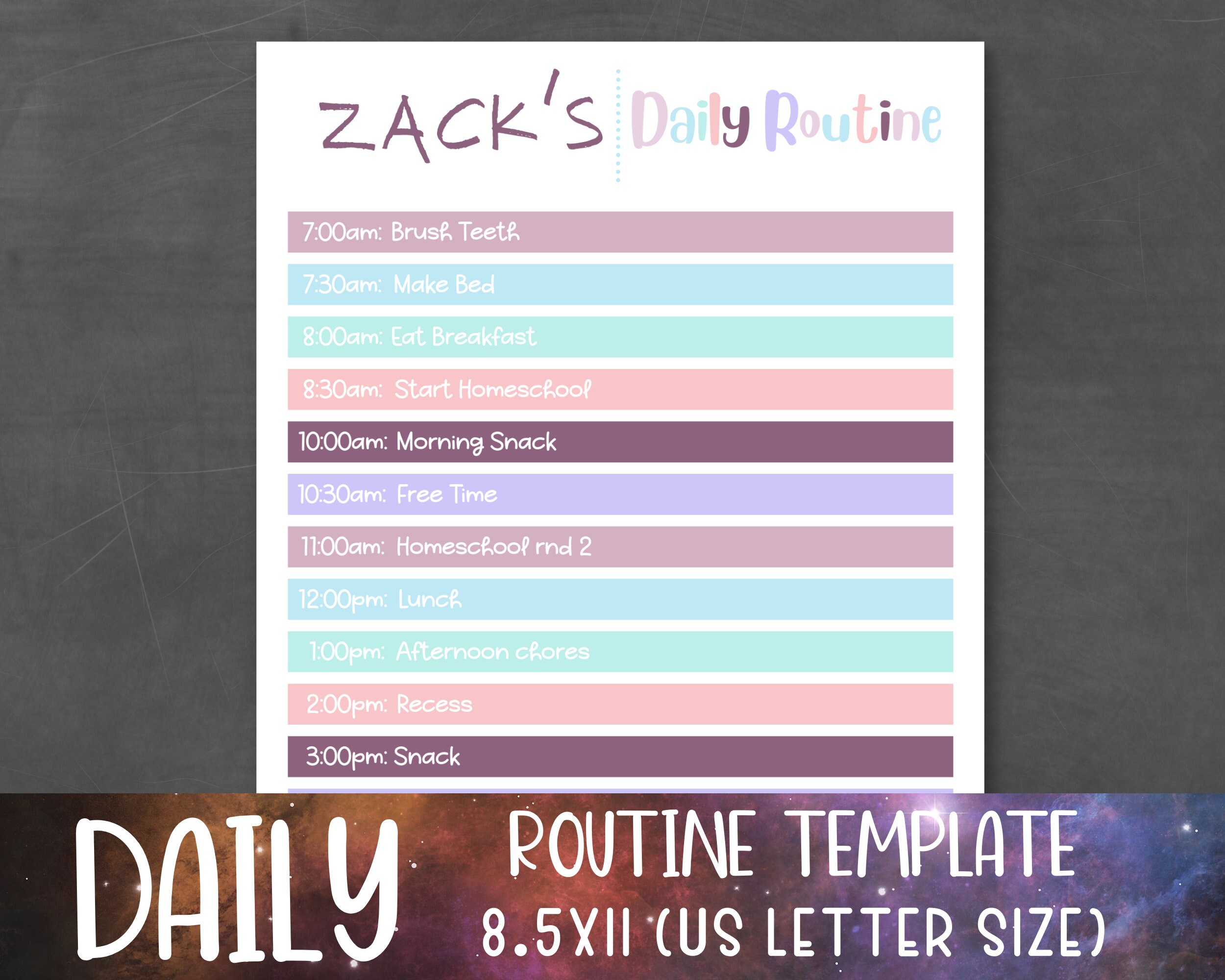 Homeschool Daily Rhythm Template | Homeschool Daily Routine | Kids ...