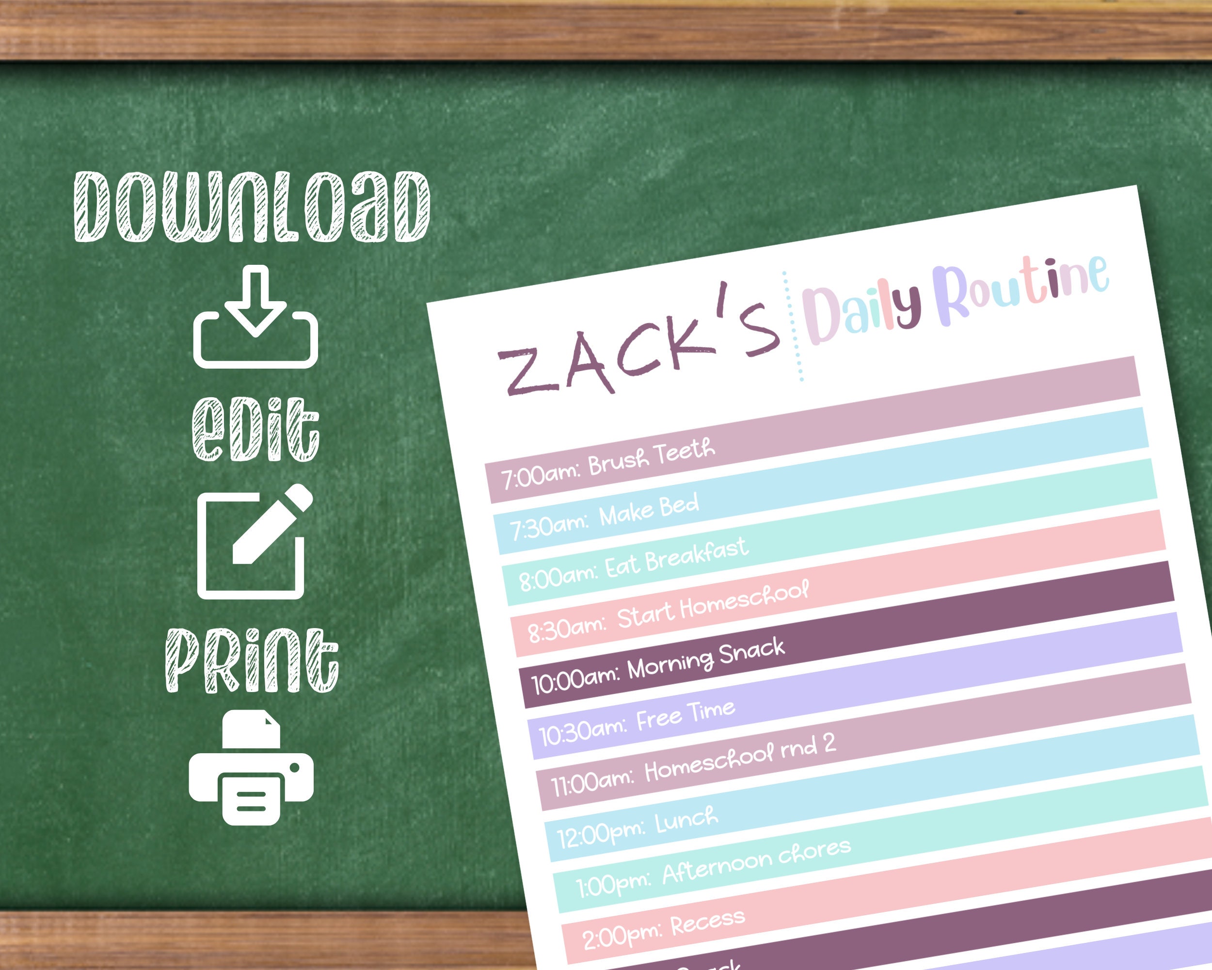 Homeschool Daily Rhythm Template Homeschool Daily Routine Kids Daily ...