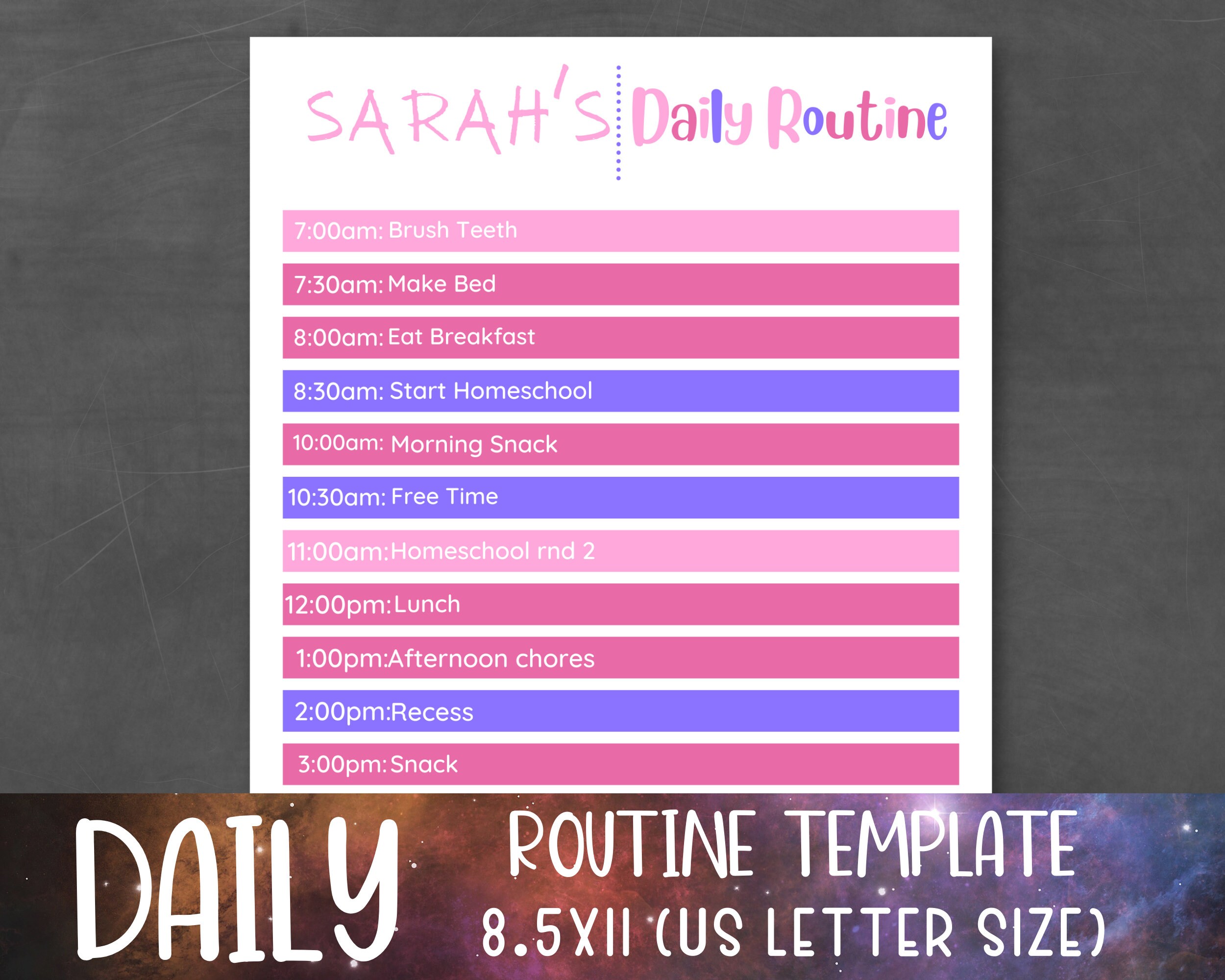 Homeschool Daily Rhythm Template | Homeschool Daily Routine | Kids ...